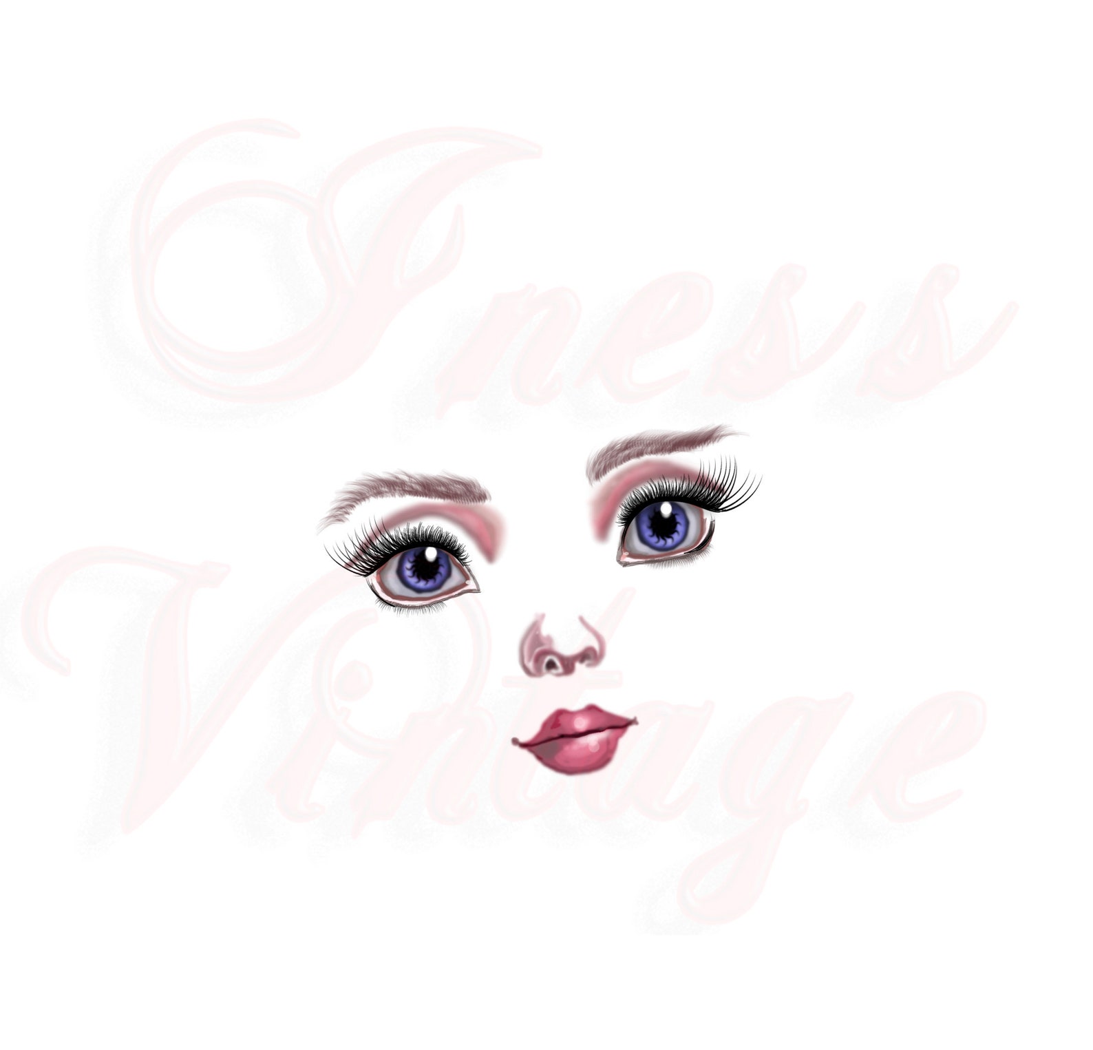 Facial Features on a Transparent Background and on a Flesh-colored ...