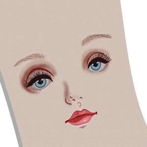 Doll Face Print, Download Beautiful Face, Blue Eyeson, Lips, Nose ...
