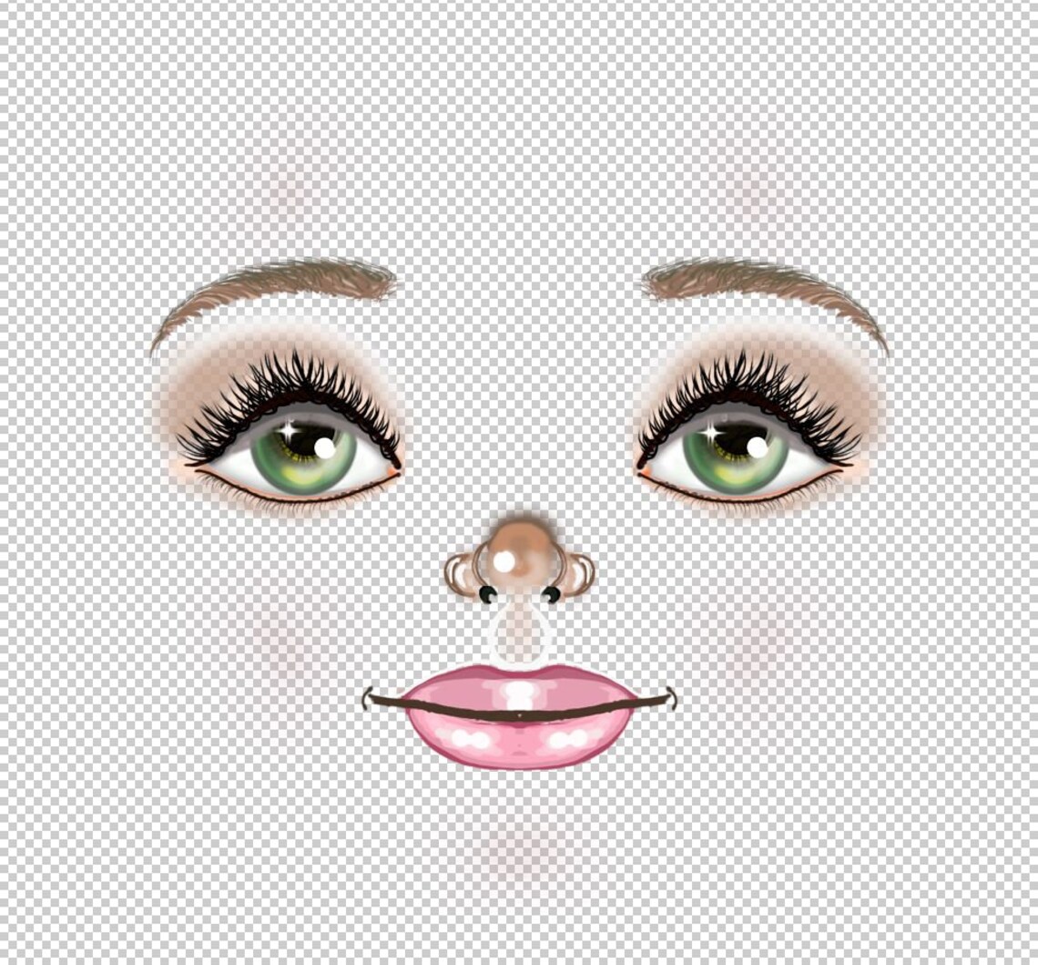 Doll Face Print Beautiful Doll Faces Clipart Eyes Lips - Etsy