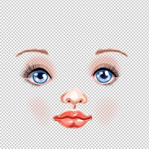 Doll Face Print, Download Beautiful Face, Clipart, Blue Eyeson, Lips ...