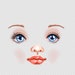 Doll Face Print Download Beautiful Face Clipart Blue - Etsy