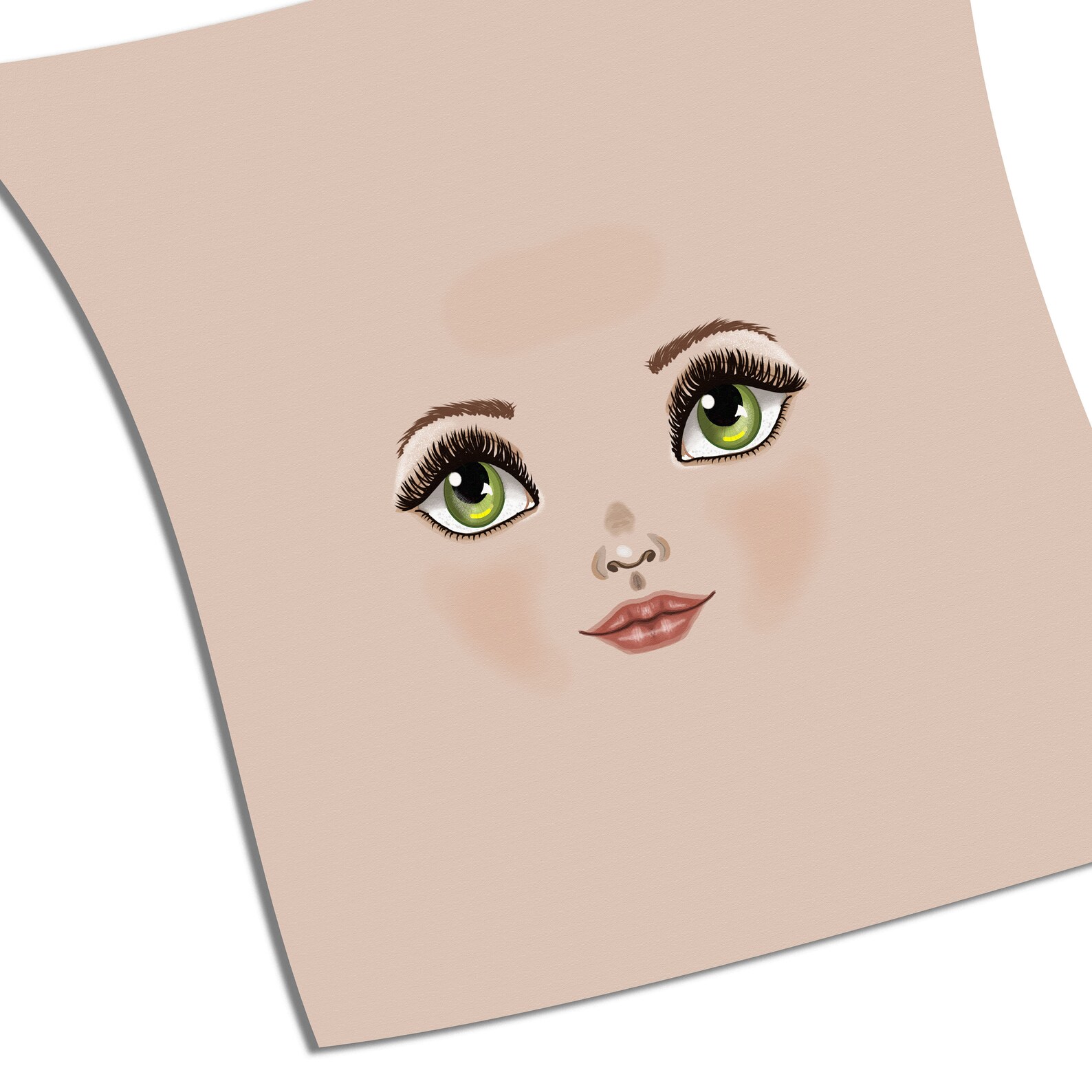 Doll Face Print Beautiful Doll Face Clipart Green Eyes - Etsy
