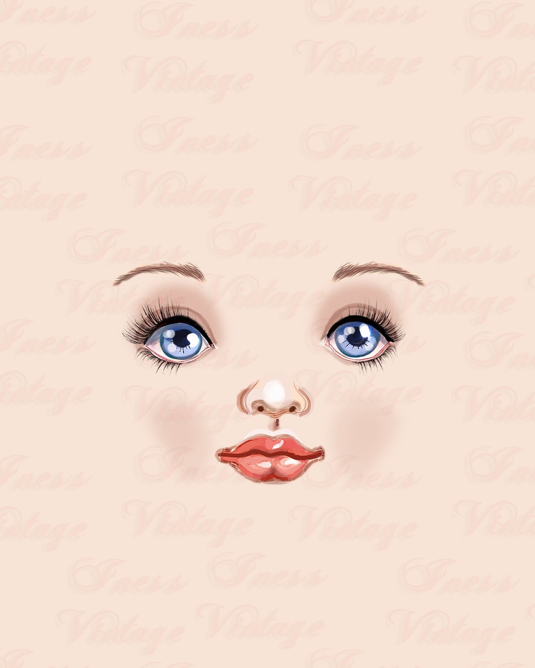 Doll Face Print, Download Beautiful Face, Clipart, Blue Eyeson, Lips ...