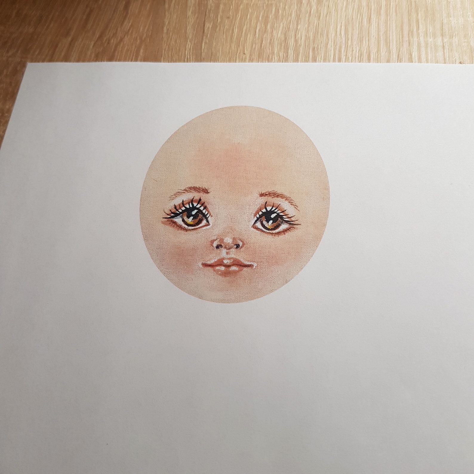 Doll Face Print, Brown Eyes, Doll Face, Clipart, Digital Abstract ...