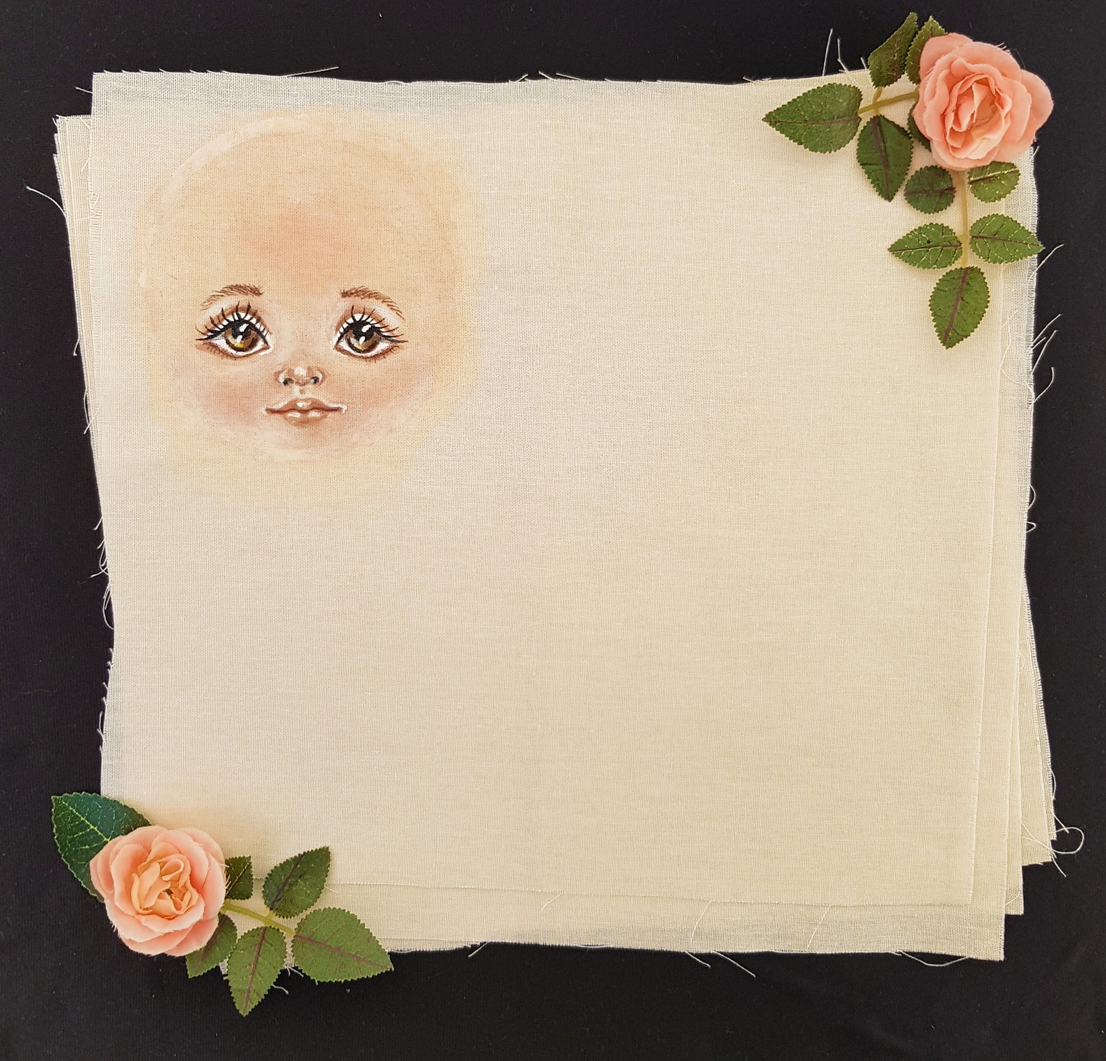 Doll Face Print, Brown Eyes, Doll Face, Clipart, Digital Abstract ...