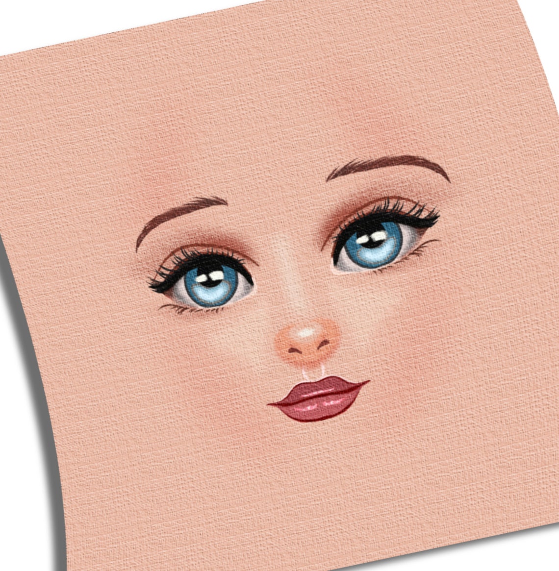 Doll Face Print, Blue Eyes, Beautiful Doll Faces, Clipart Eyes, Lips ...