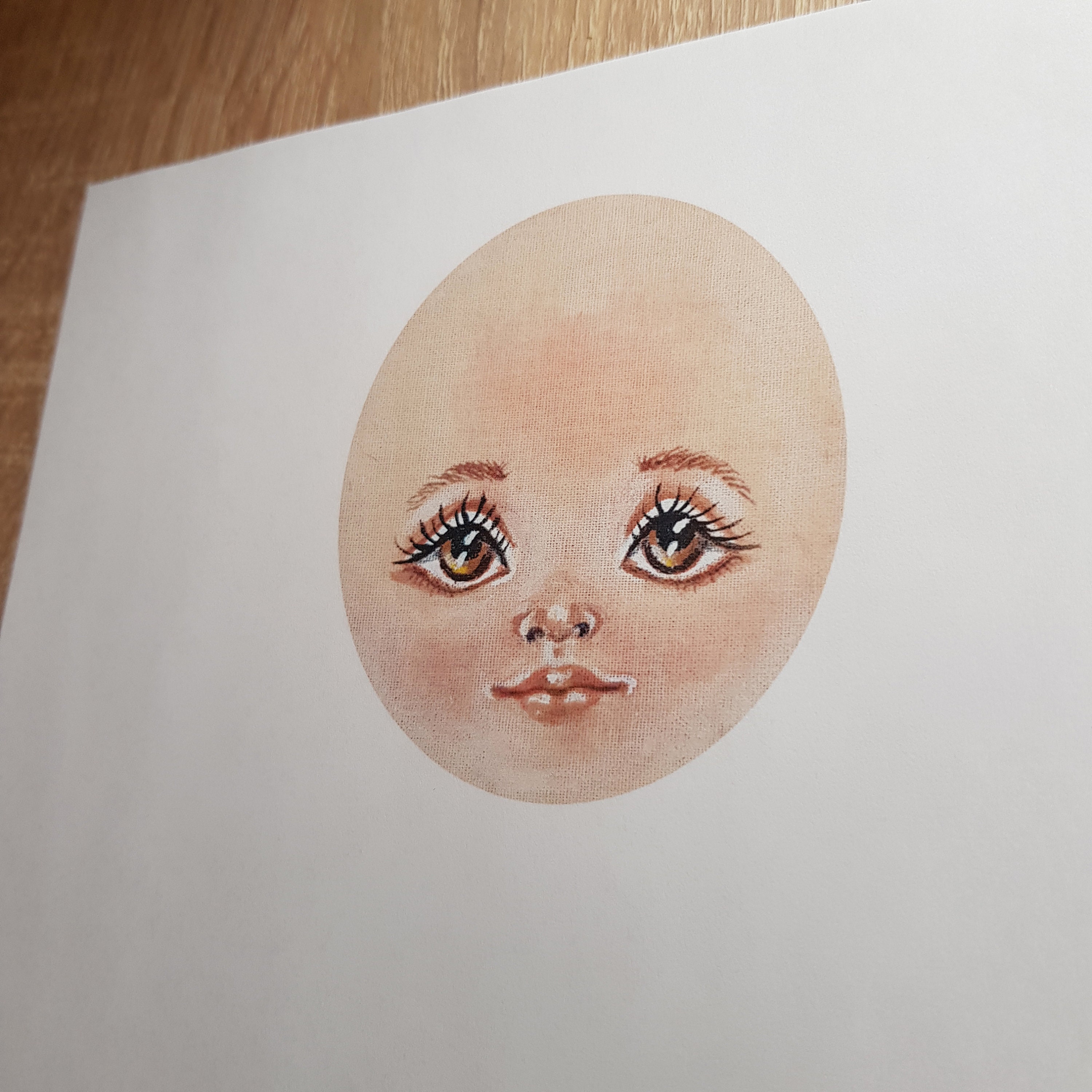 Doll Face Print, Brown Eyes, Doll Face, Clipart, Digital Abstract ...