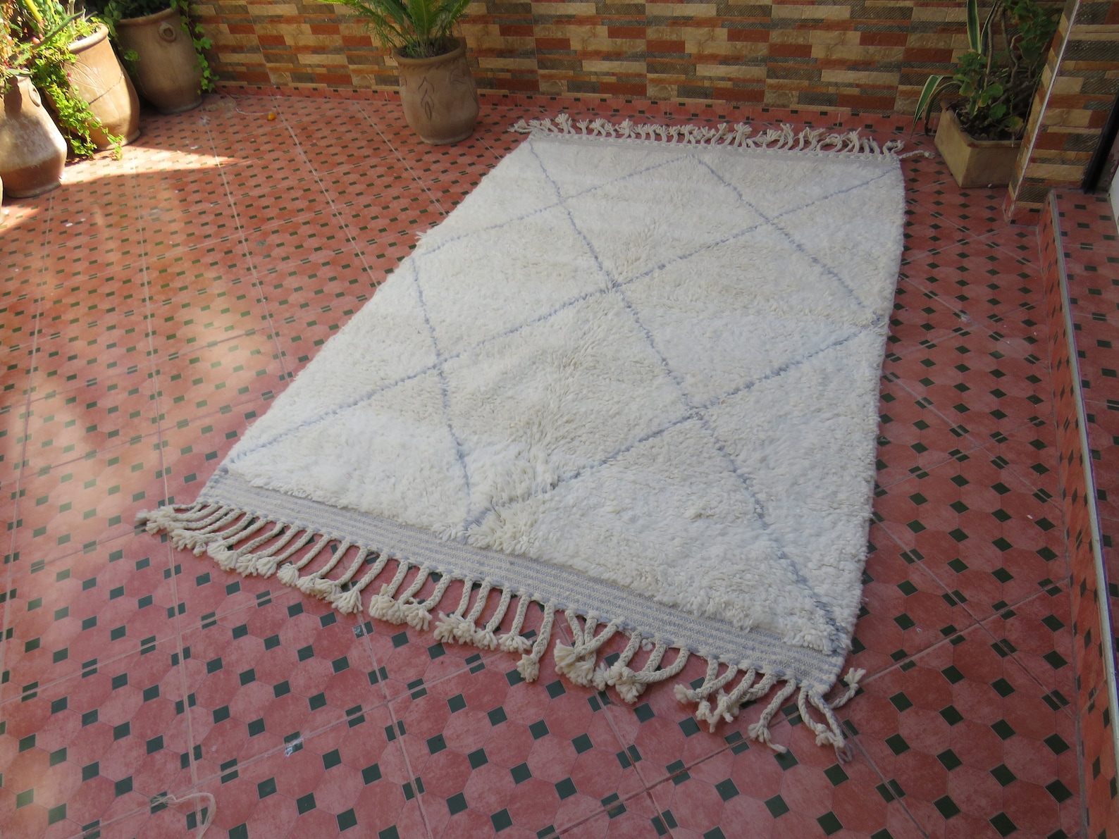 Beni Ourain Authentic Vintage 100% WOOL Moroccan Berber Rug Great ...