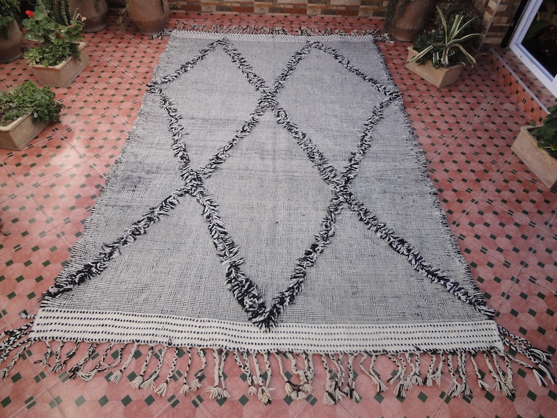 LARGE Carpet Zanafi Authentic Kilim Rug 100% WOOL Moroccan - Etsy