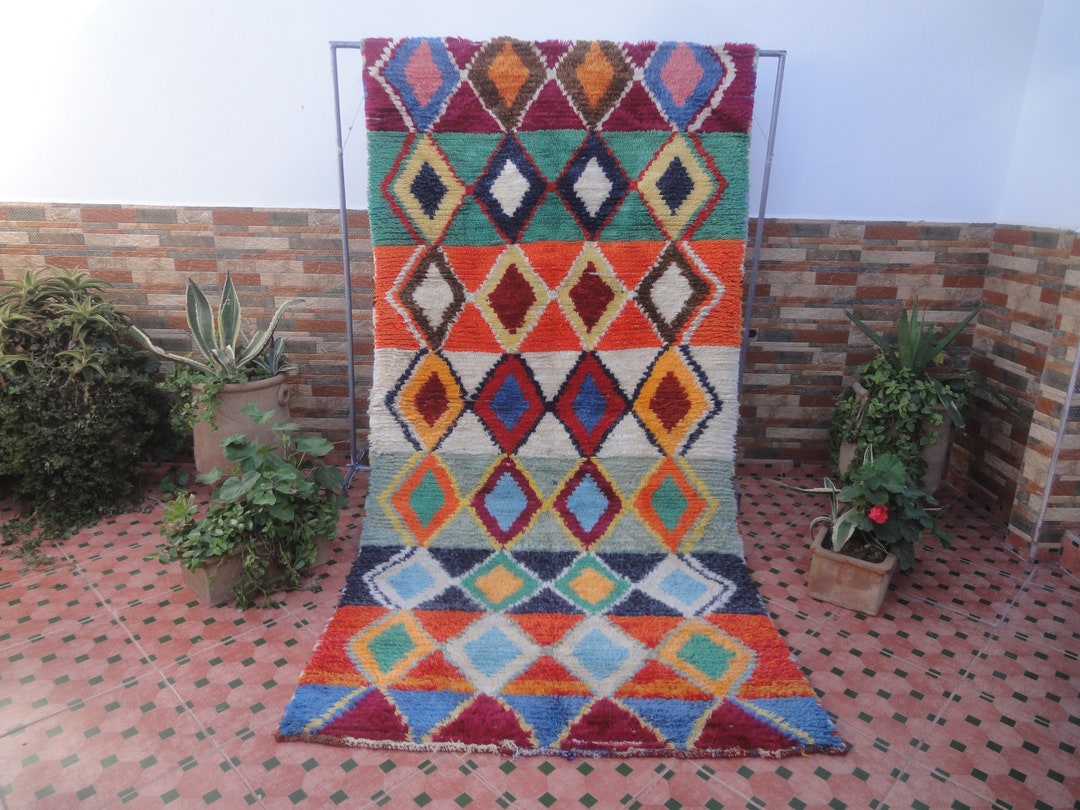 Azilal Rug Authentic Vintage Marocain Boucherouite Berber Rug - Etsy