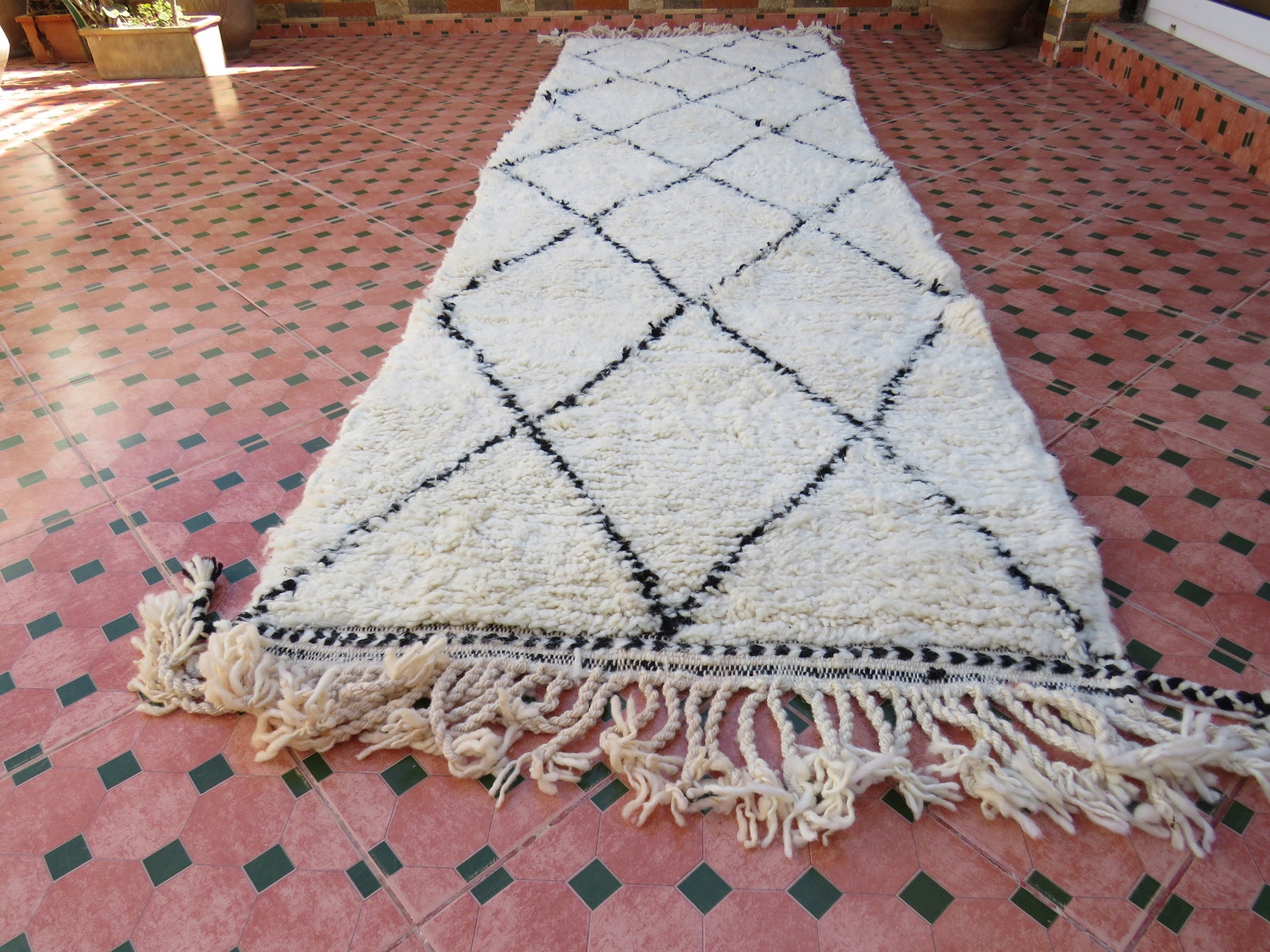 Beni Ourain Carpet Runner,oriental Rug Hallway Runner Wool Handmade ...