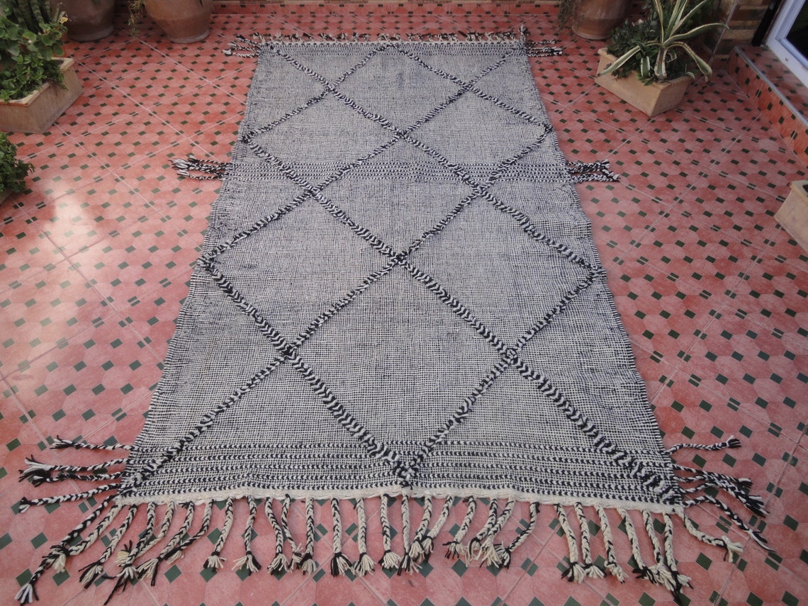 Kilim Rug 100% Wool Handmade Carpet Zanafi Authentic Hanbel Moroccan ...
