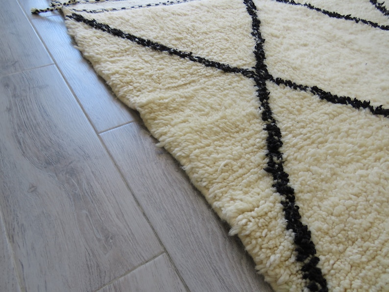 Beni Ourain Vintage 100% WOOL HANDMADE Moroccan Berber Rug Great ...