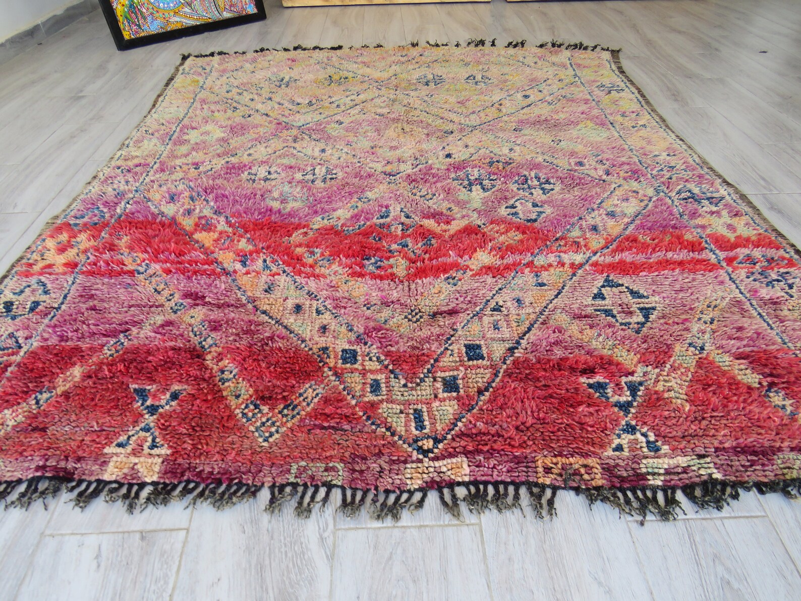 Antique Red Rug Vintage Authentic Beni Mguild Moroccan Berber - Etsy