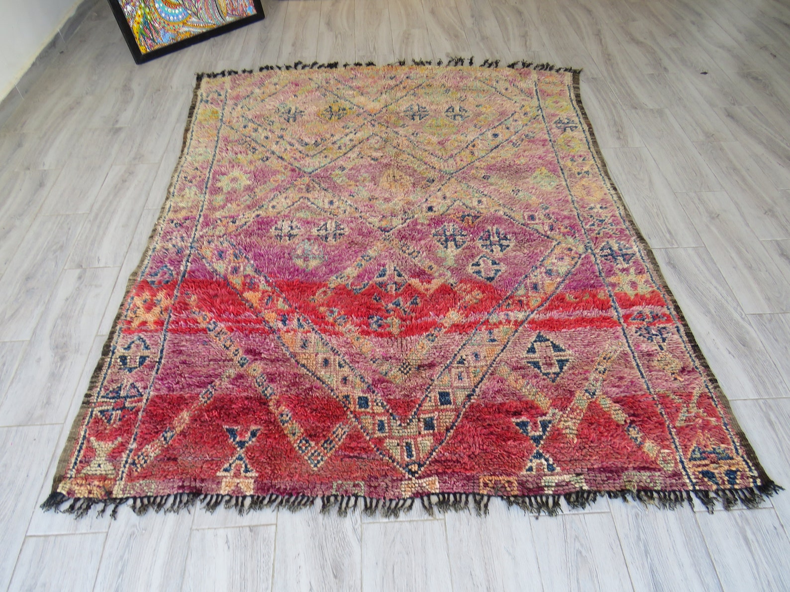 Antique Red Rug Vintage Authentic Beni Mguild Moroccan Berber - Etsy