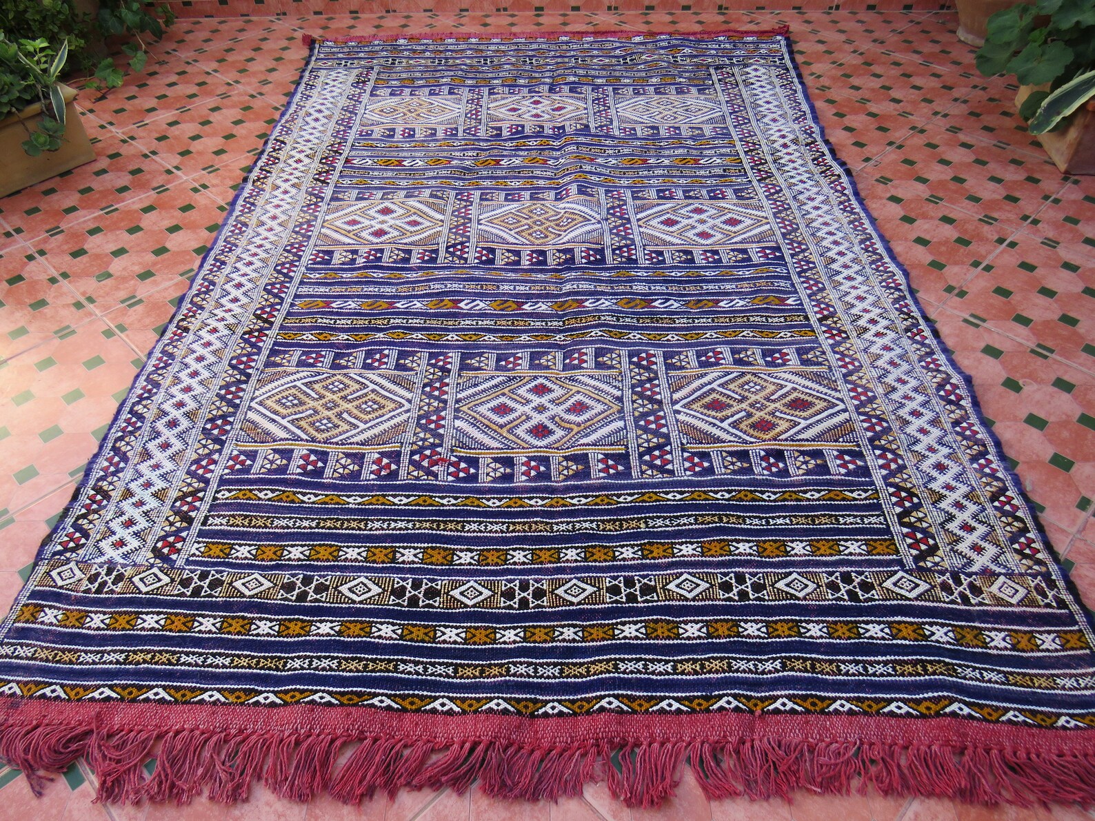 Kilim Vintage Authentic 100%WOOL Moroccan Berber - Etsy