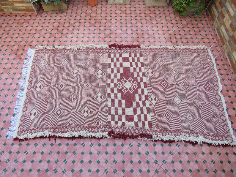 Kilim Berber Authentic Vintage 100% Wool Moroccan Berber - Etsy
