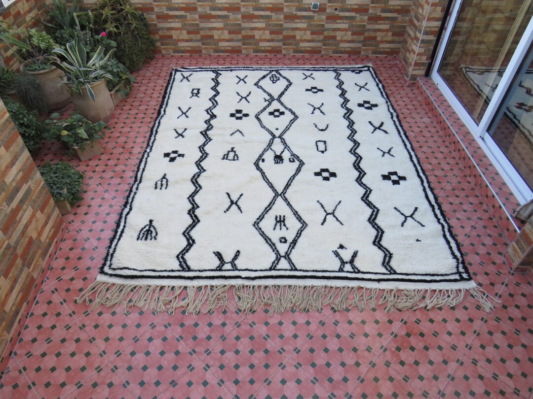 Beni Ourain Authentic 100% WOOL Moroccan Berber Rug - Etsy