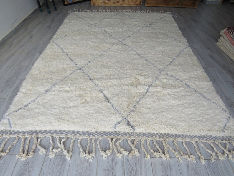 Beni Ourain Authentic 100% WOOL Handmade Moroccan Berber Rug - Etsy