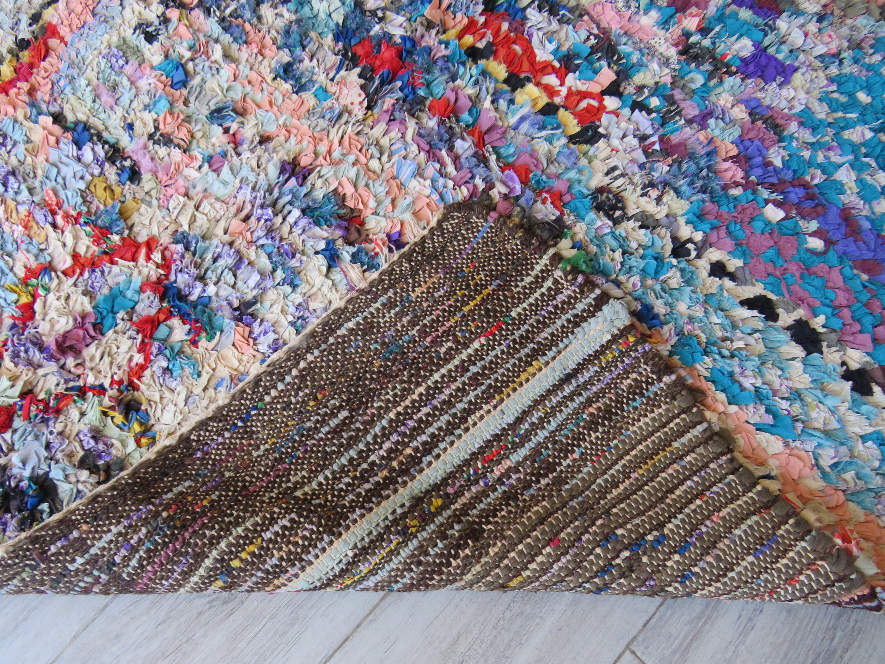 Boucherouite Carpet Vintage Moroccan Berber Nord Africain/ | Etsy