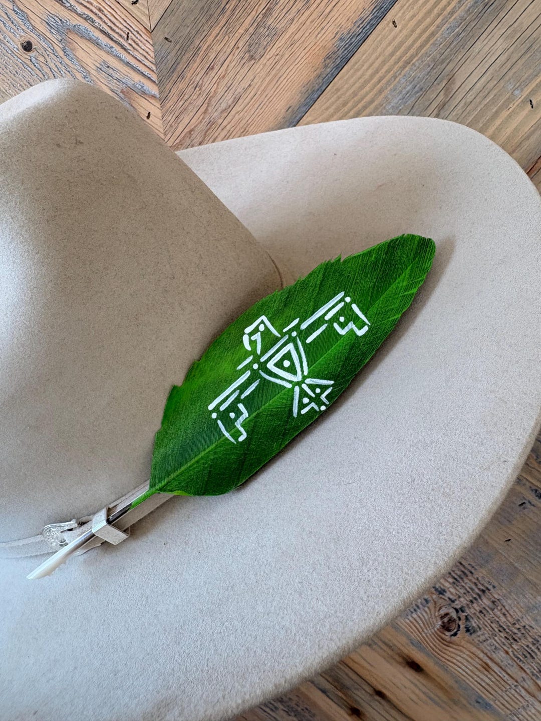 Neon Green Thunderbird Feather, Hand-painted Talisman - Etsy