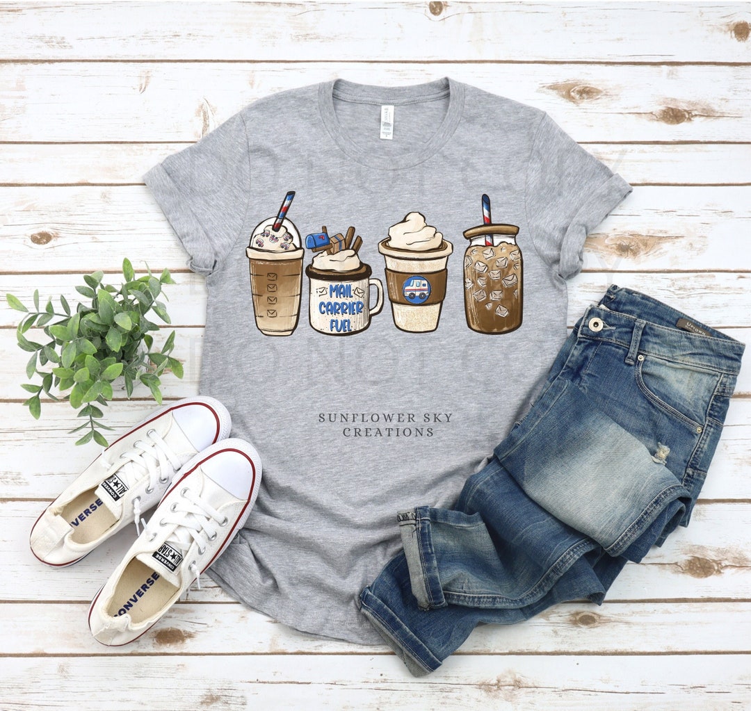 Mail Carrier Coffee Cups HTV Transfer Heat Transfer Design - Etsy