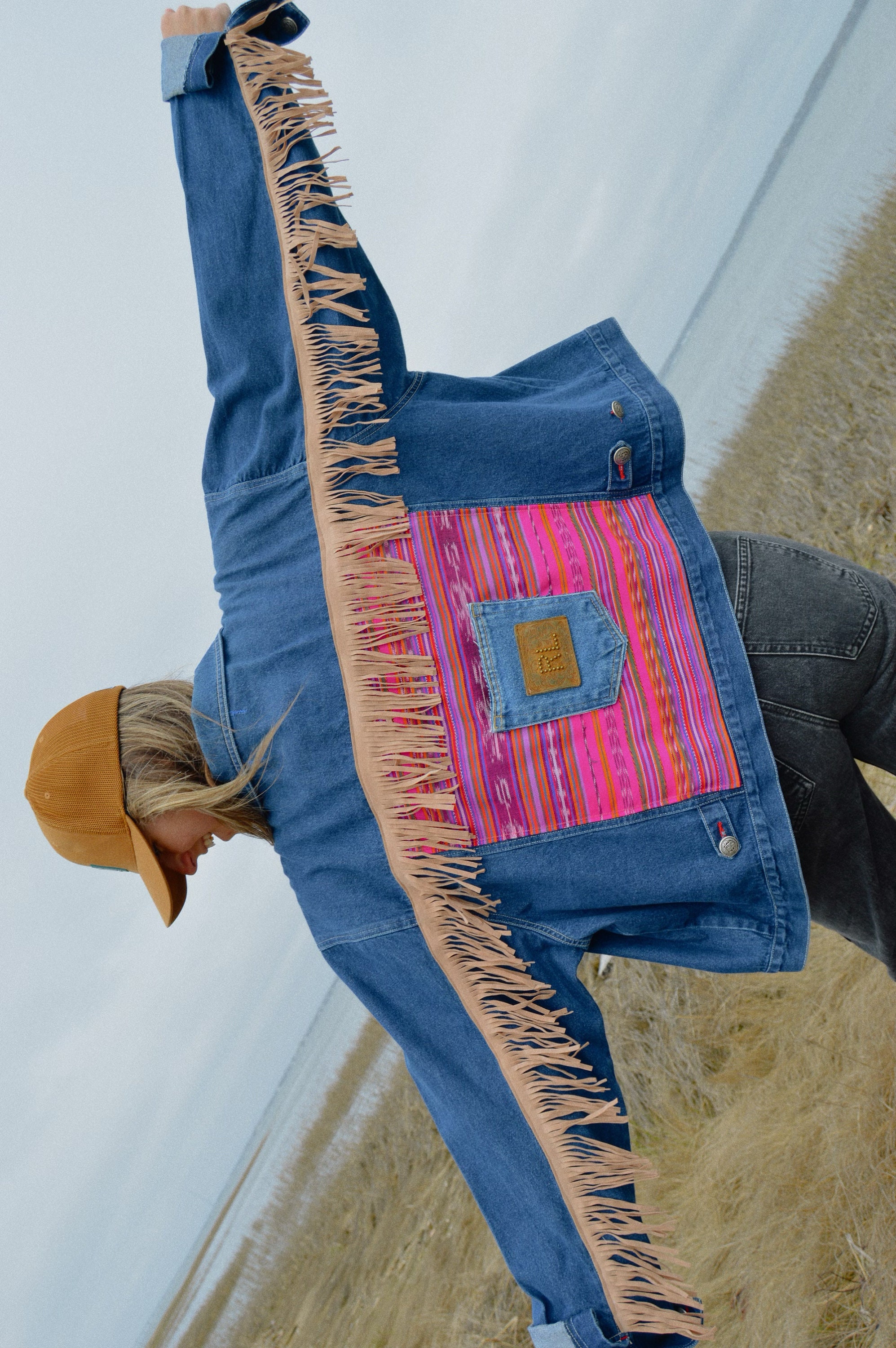 Upcycled Western Fringe Denim Jacket - Etsy