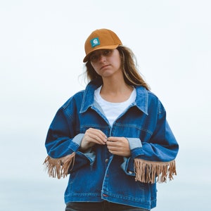 Upcycled Western Fringe Denim Jacket - Etsy