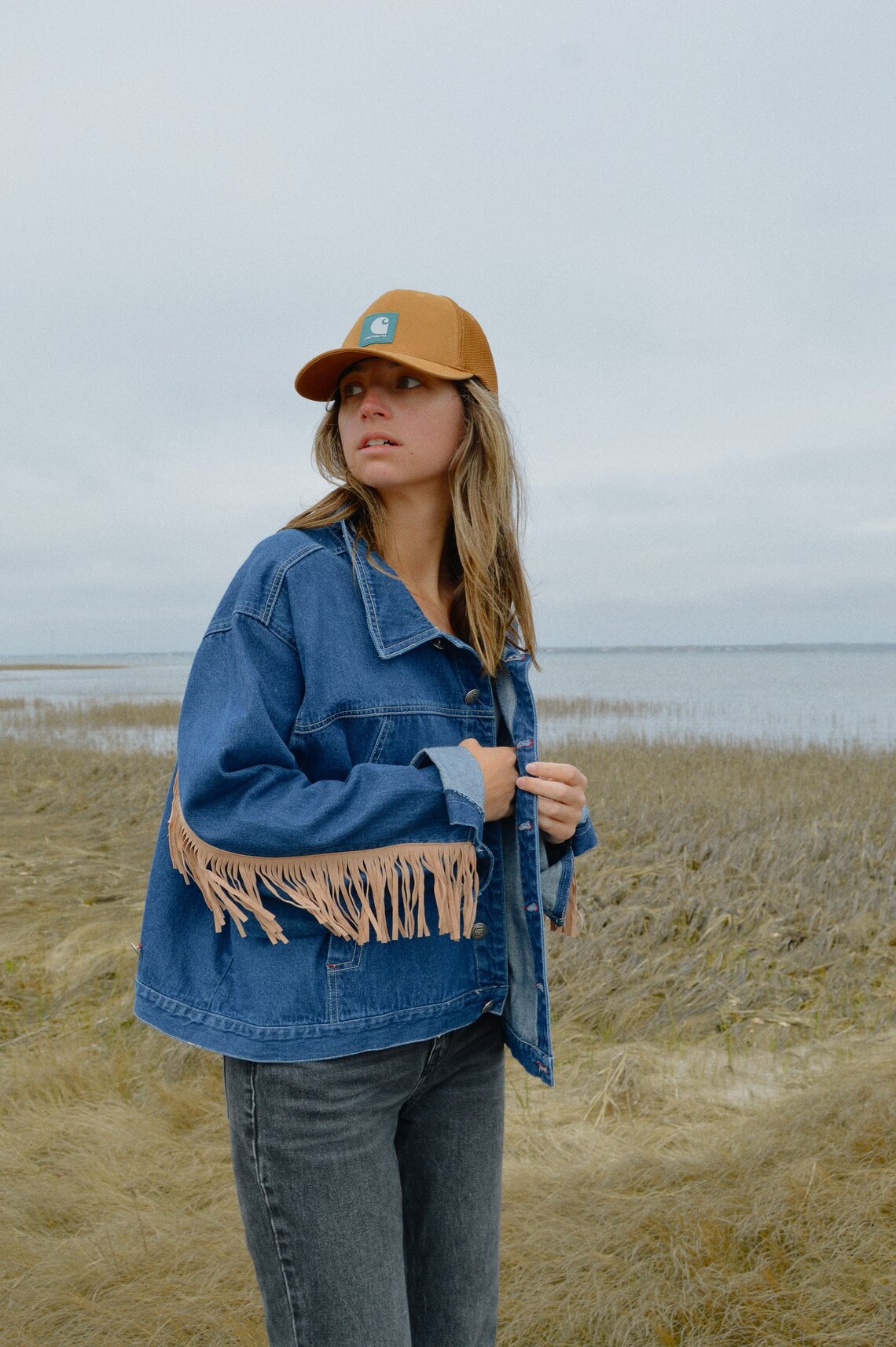 Upcycled Western Fringe Denim Jacket - Etsy
