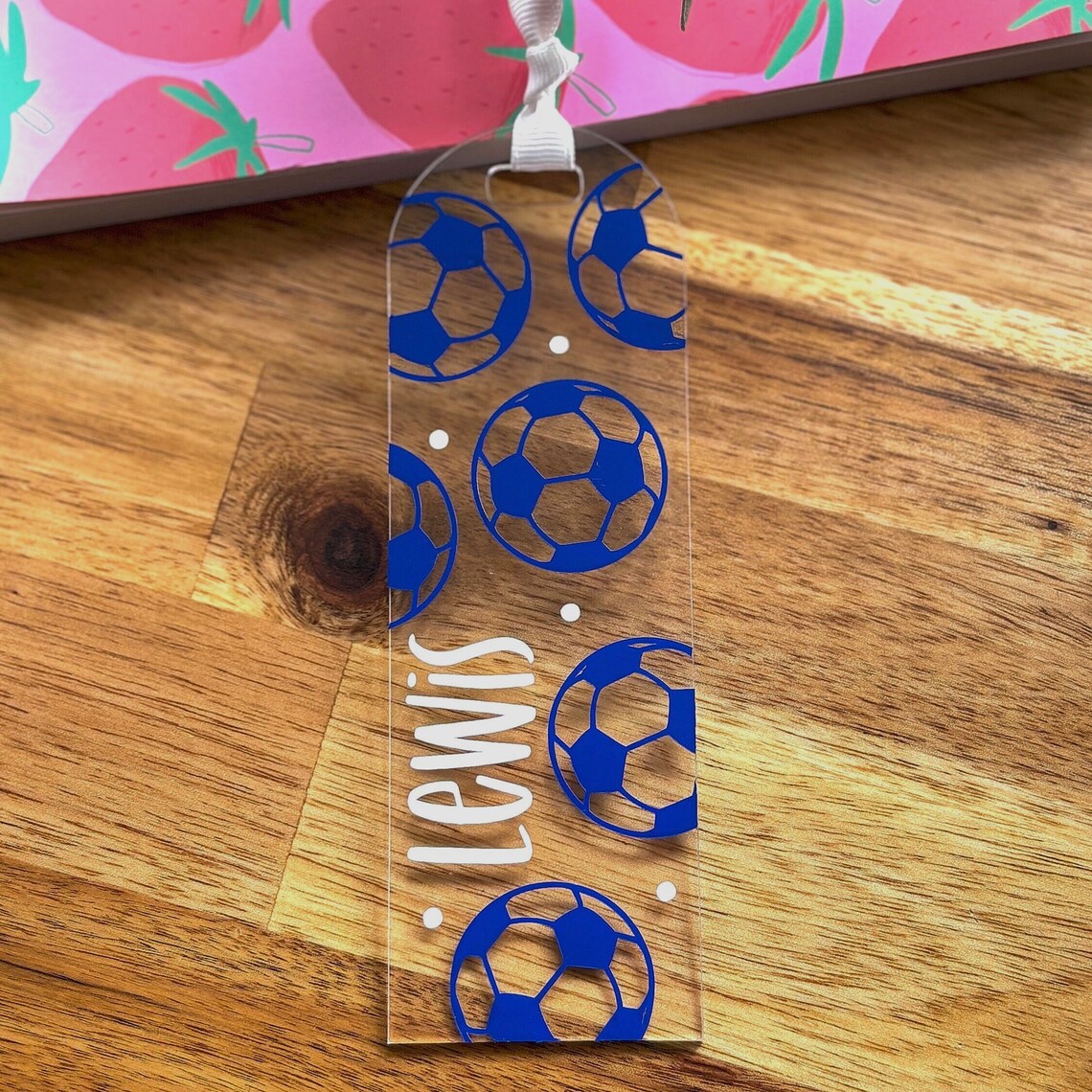 Acrylic Bookmark, Personalised Bookmark, Football Design, Football Fan ...