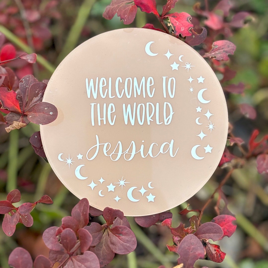 Personalised Birth Announcement Sign, New Baby, Hello World, Baby Name ...