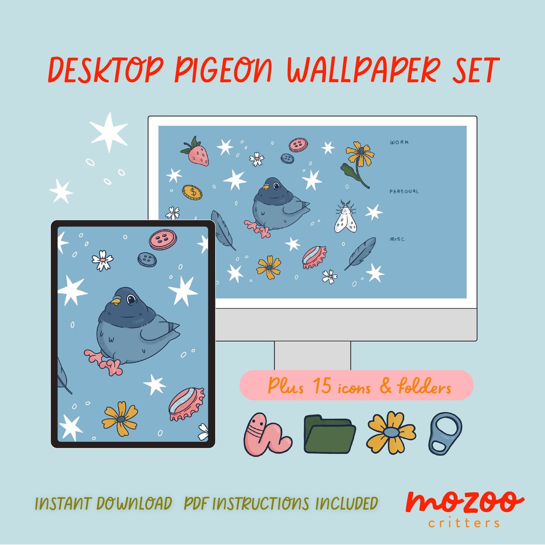 Pigeon Themed Wallpaper Organizer for Mac and Windows Computers - Plus ...