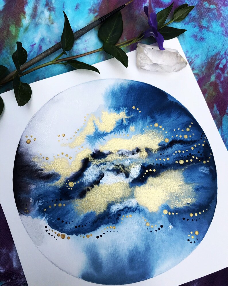 Blue Moon #watercolormoon - Etsy
