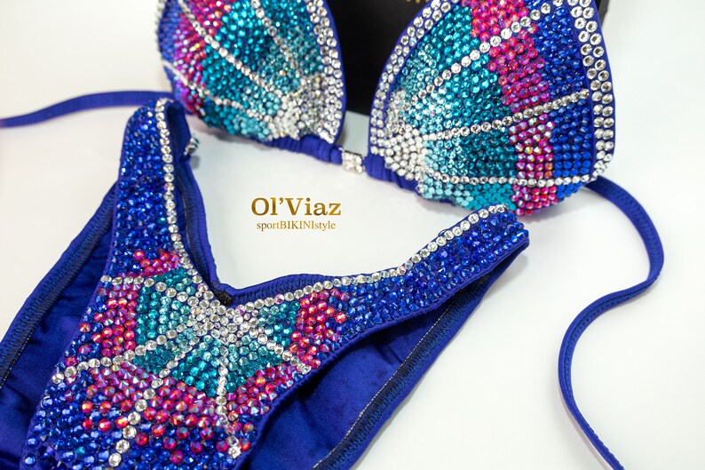 NPC,IFBB,WBFF Butterfly Spandex Figure Suit With Crystals/competition ...