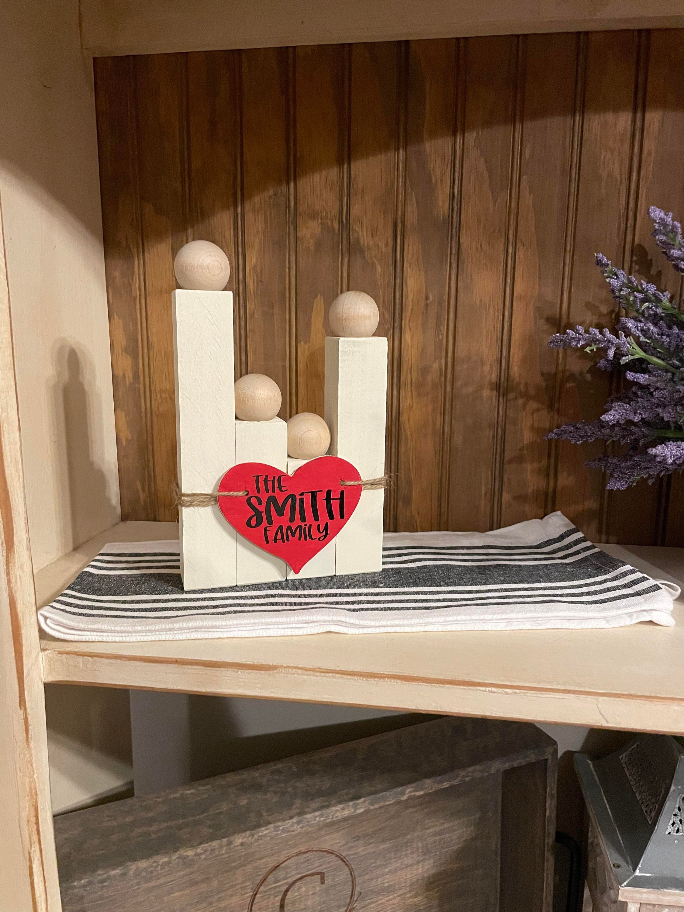 Personalized Wooden Block Family Home Decor, Family Name, Wedding Gift ...