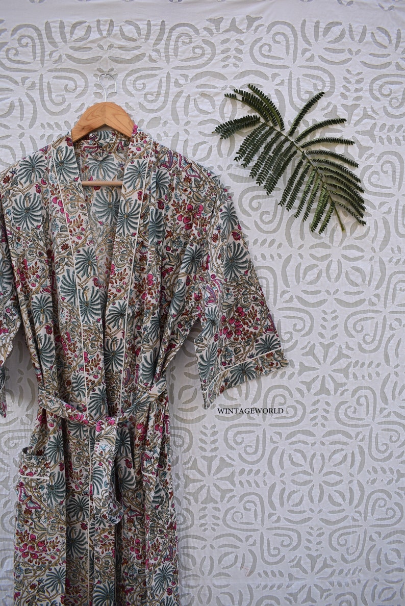 Kimono Robes Women Cotton Summer Nightgown Jacket Long Short - Etsy