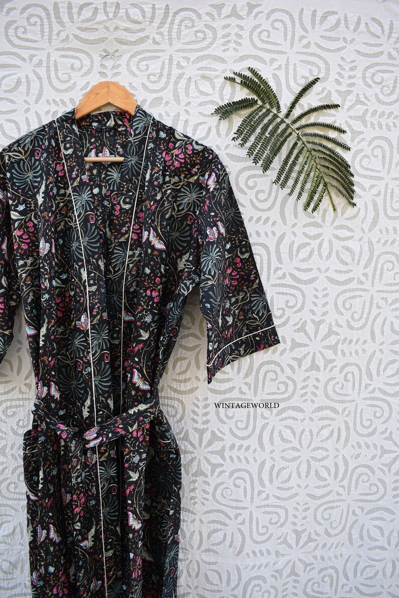 Kimono Robes Women Cotton Summer Nightgown Jacket Long Short - Etsy