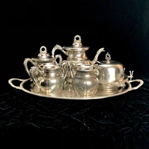 Five Piece Tea Service Made by Imperial C.S.W. Co. Plus Wm. Rodgers 17 ...