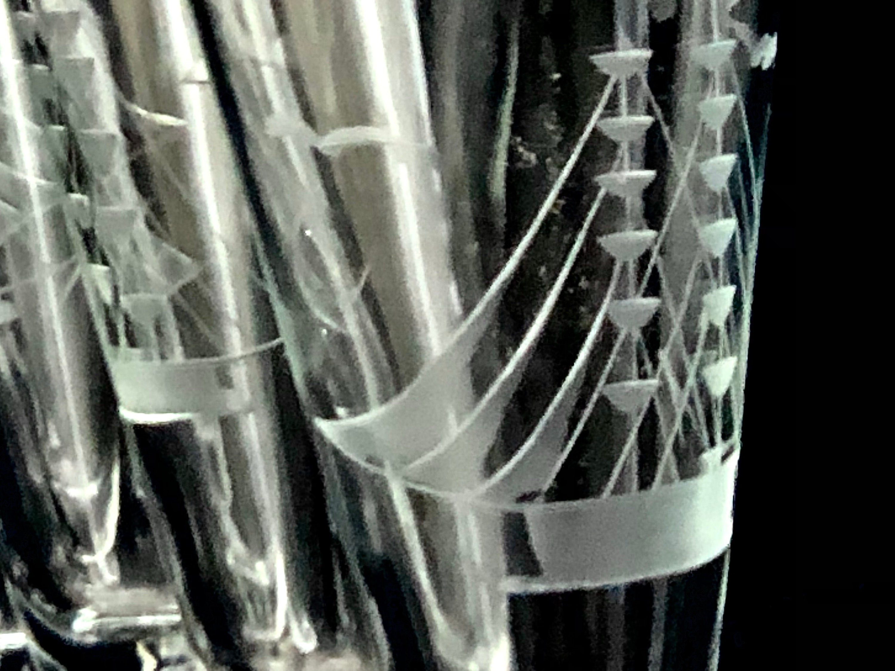 A Set of Six of Vintage Javit Crystal Etched Clipper Ship Pilsner ...