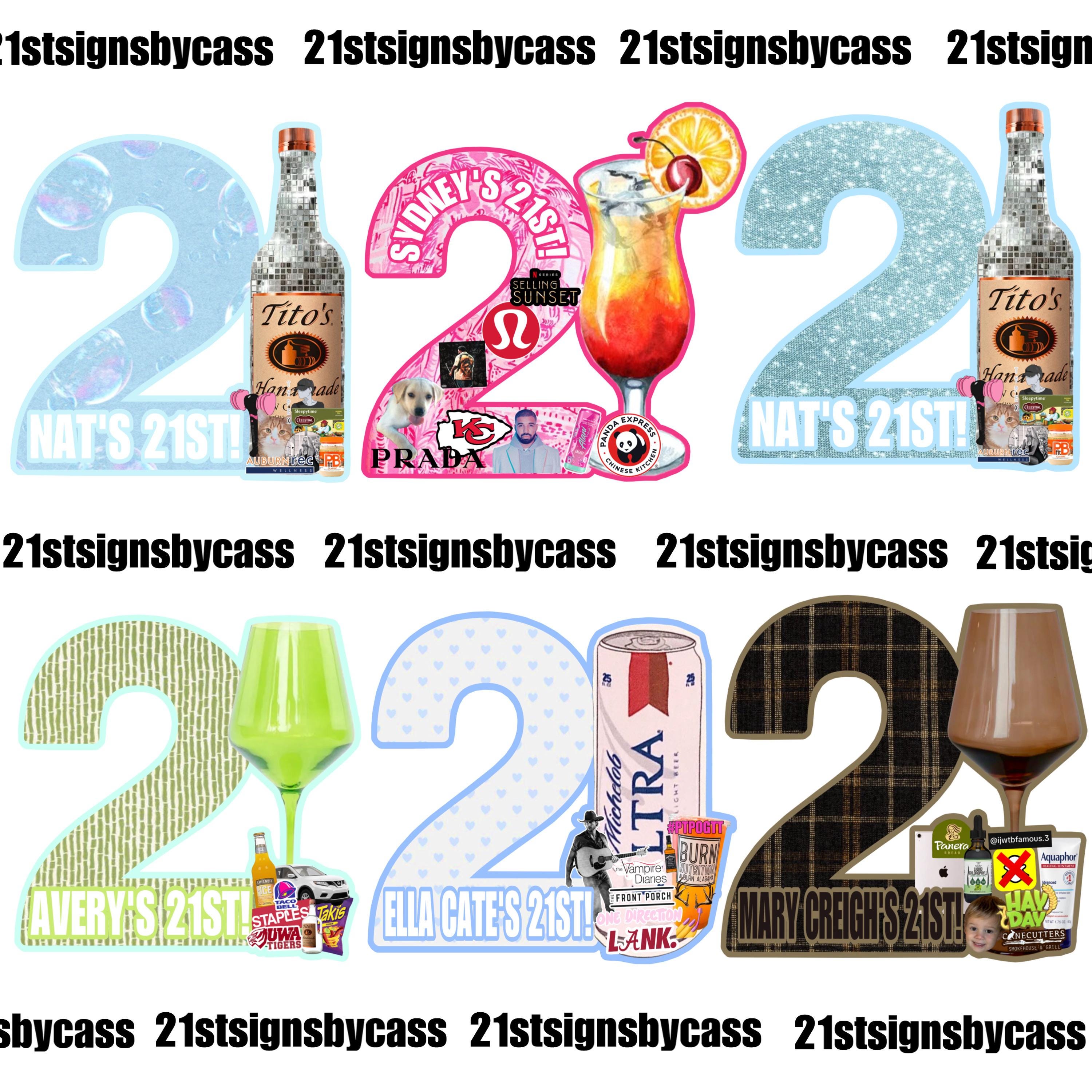 Custom 21st Birthday Sign | Digital File - Etsy