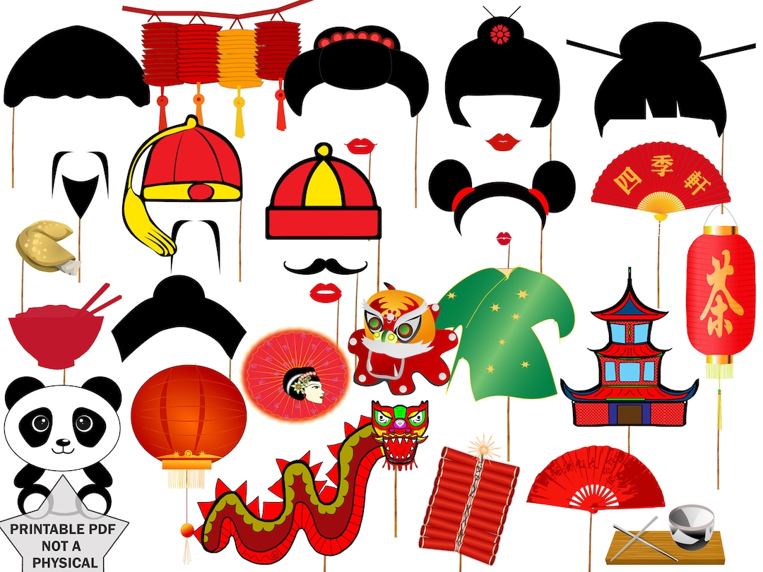 Chinese New Year Party Photo Booth Props: "chinese PARTY Props" Props ...