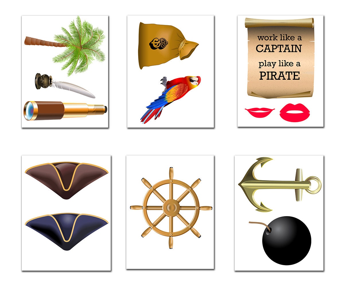 Pirate Party Photo Booth Props: printable PARTY Props Photobooth Prop ...