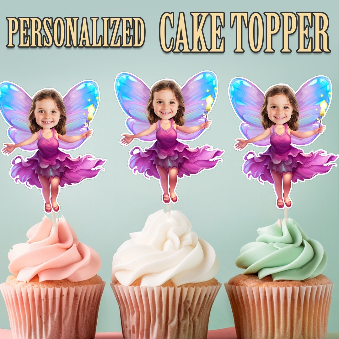 Fairy Cupcake Topper, Personalized Fairy Face Cupcake Topper, Printable ...