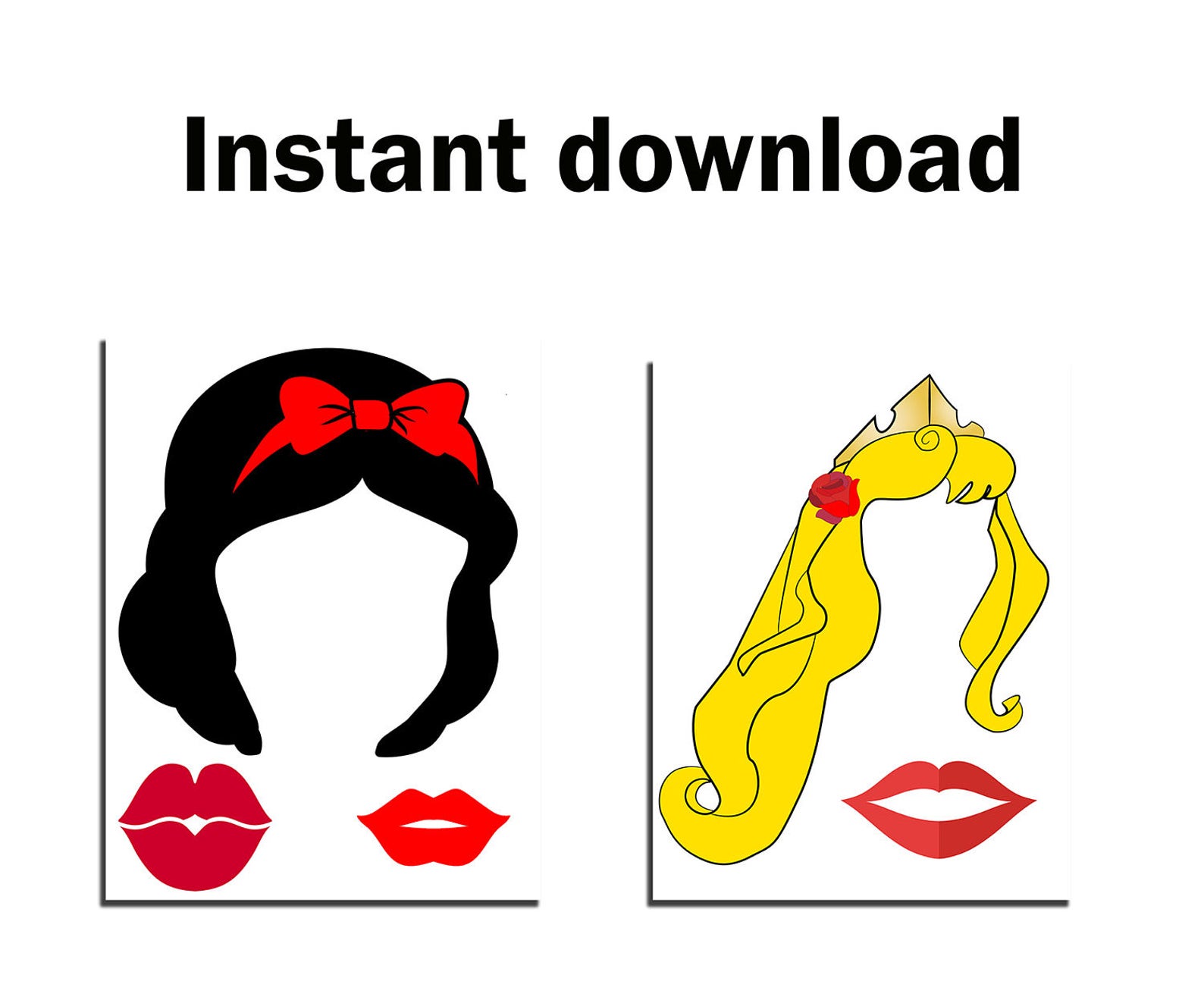 Princess Photo Booth Props: princess PARTY Props Princess Birthday ...