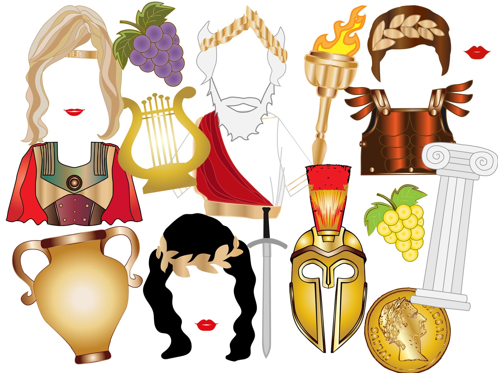 Toga Party Photo Booth Props: roman THEMED Party Ancient Rome,birthey ...