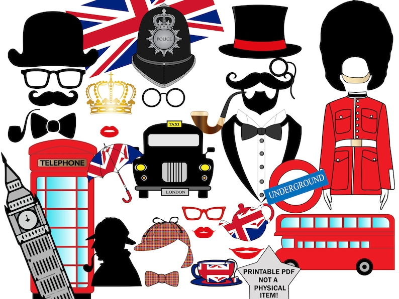 British Photo Booth Party: london PHOTO Booth London Theme Party ...