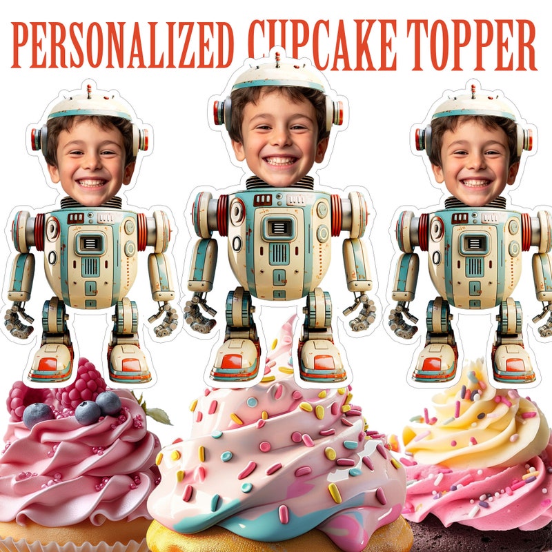 Robot Cupcake Topper - Etsy