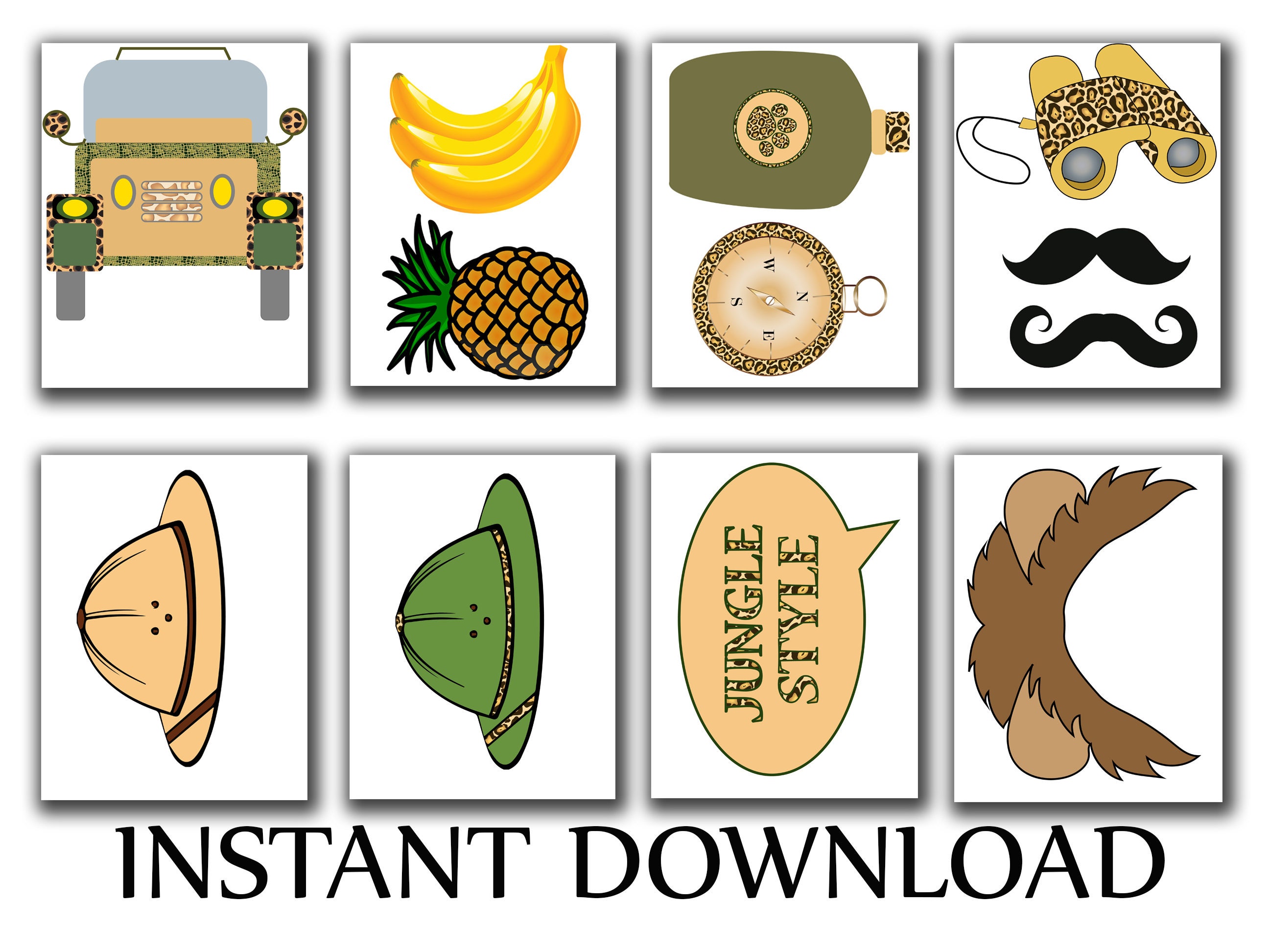 Jungle Safari Photo Booth Props: printable SAFARI - Etsy