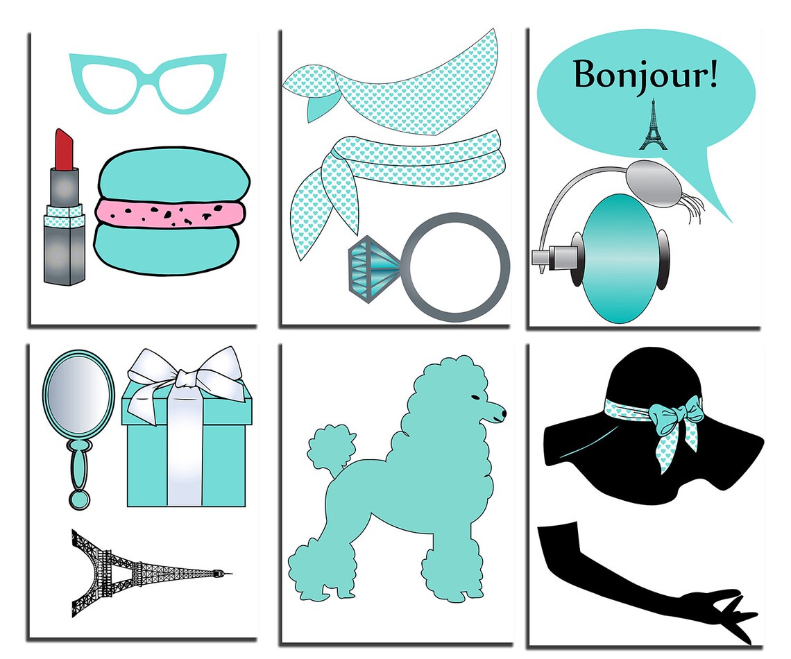 Breakfast at Tiffany's Photo Booth Props: paris PARTY Props Printable ...