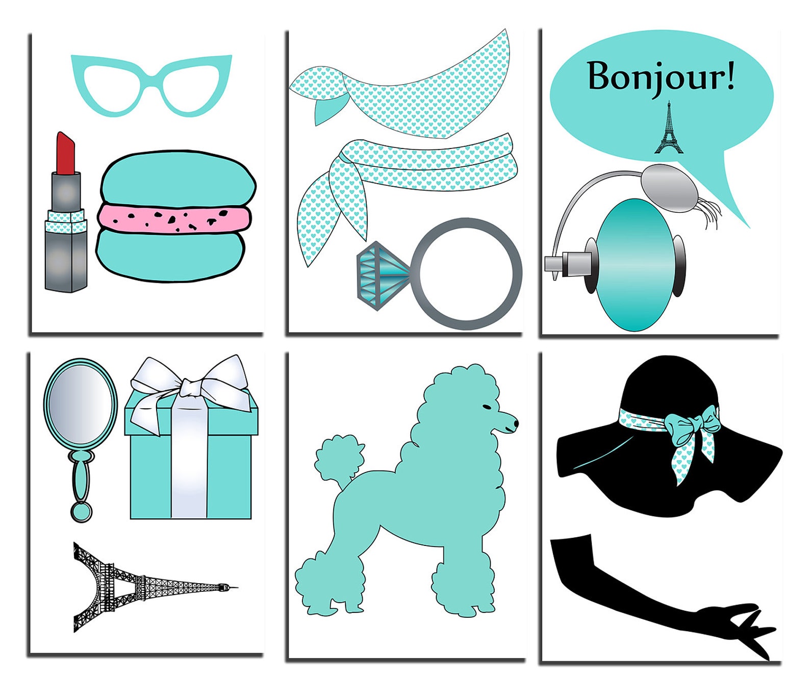 Breakfast at Tiffany's Photo Booth Props: Paris Party (digital Download ...